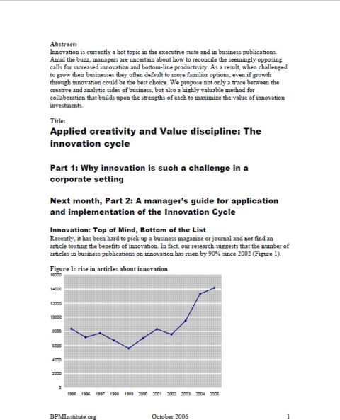 Applied Creativity and Value Discipline: The Innovation Cycle – Part 1 ...
