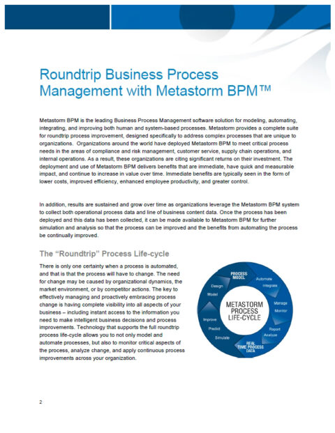 Roundtrip Business Process Management with Metastorm BPM | BPMInstitute.org